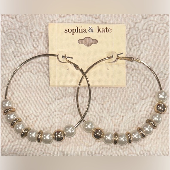 Sophia and Kate | Jewelry | Sophia And Kate Gold Large Hoop And Beaded ...